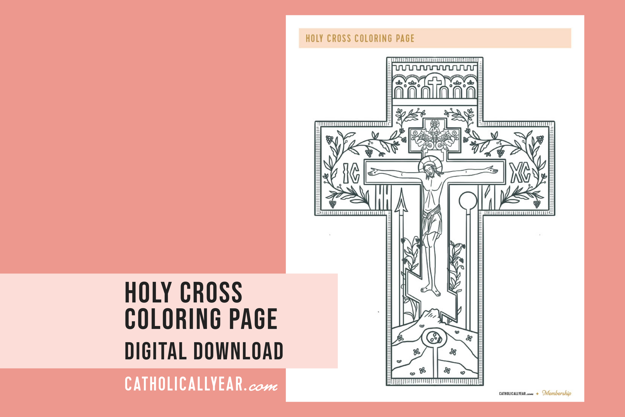 Holy Cross Coloring Page {Digital Download} – The Catholic All Year ...